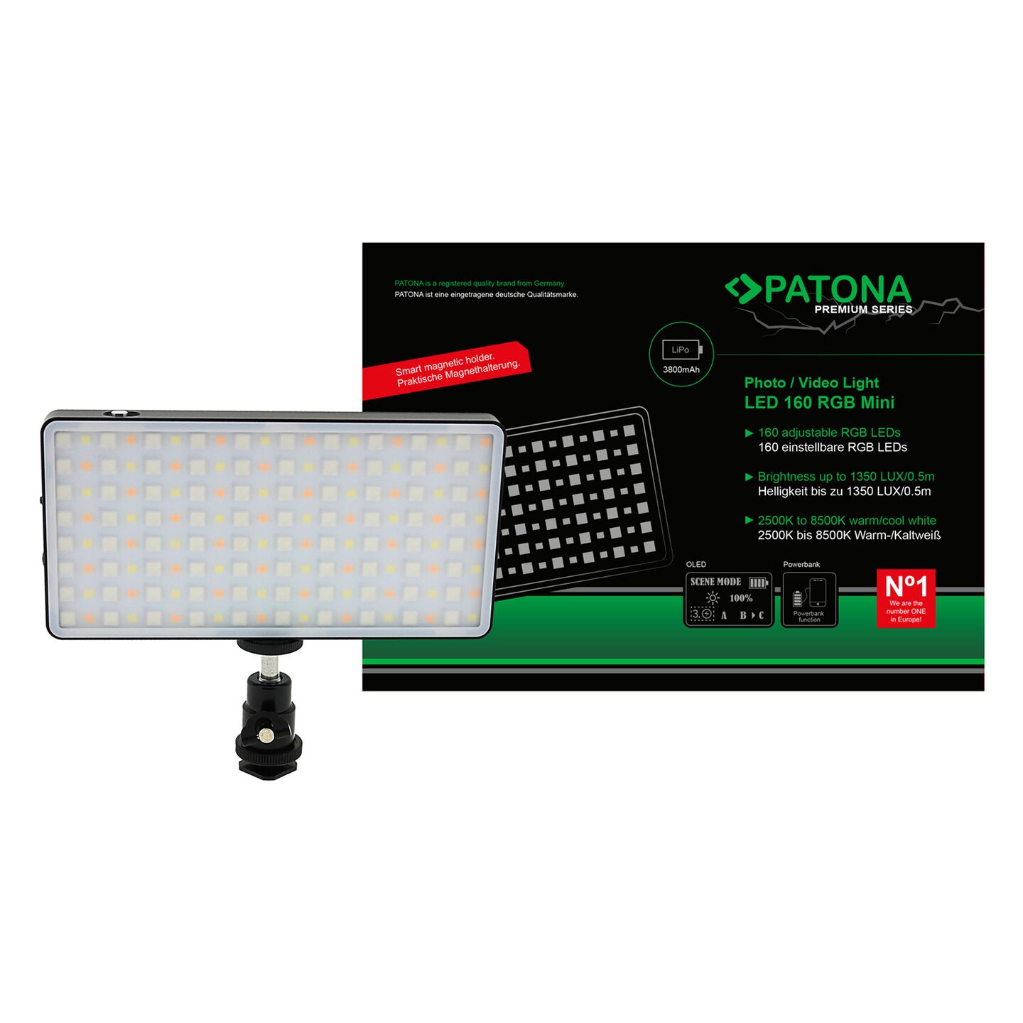 Lumina foto si video LED PATONA premium cu 160 de LED-uri RGB-4290 ...