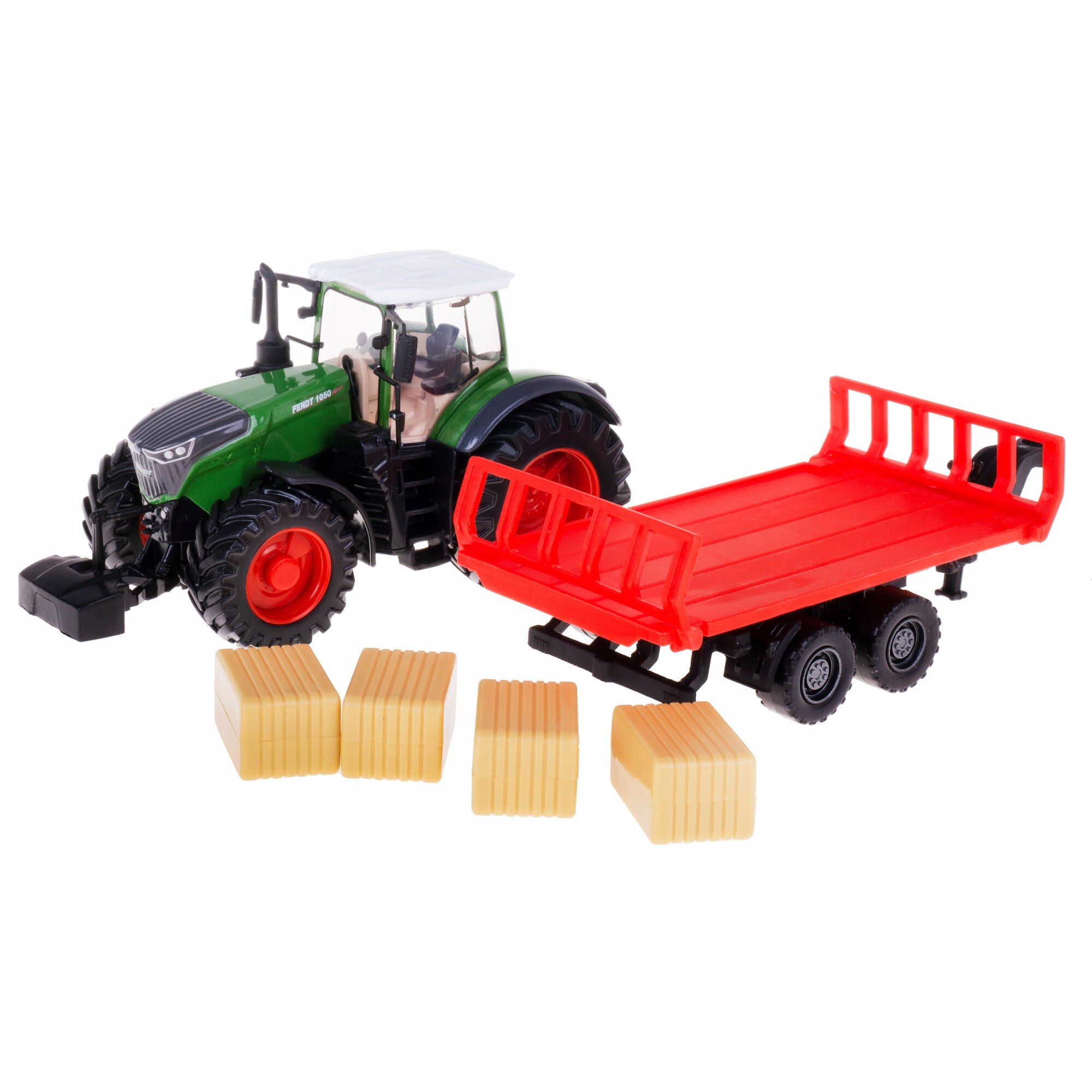 Macheta Tractor Fendt 1050 Vario cu remorca fan 1:43, FarmLand Bburago ...