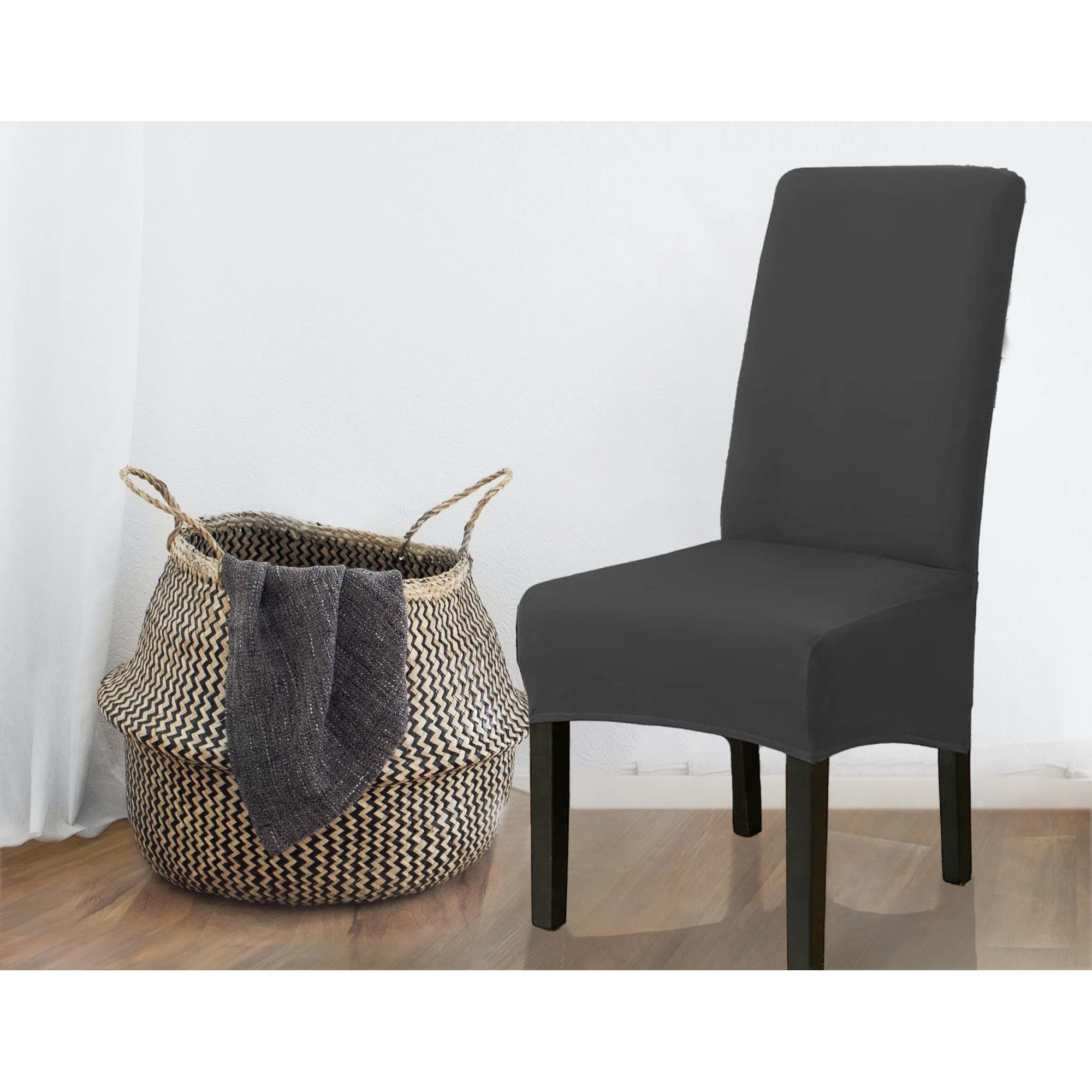Husa elastica scaun, Elastan, Gri - eMAG.ro