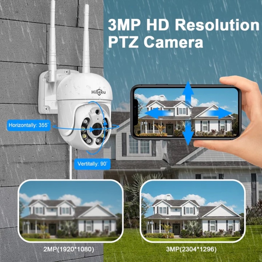 Set 4 Camere Wifi de Exterior, Jortan Senzor de miscare, Night Vision ...