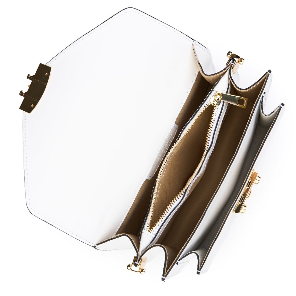 Poseta dama din piele naturala Catalina alba - eMAG.ro