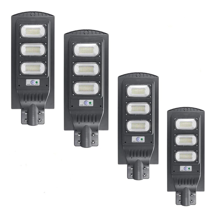 Set x4 Lampa Solara Proiector LED JORTAN, 120W cu Panou Solar ...