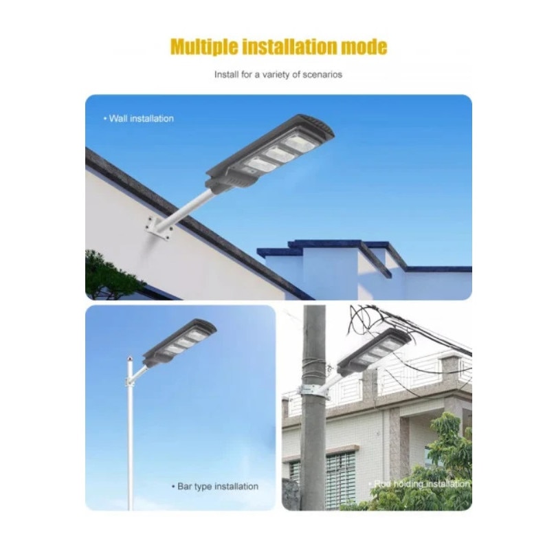 Set x4 Lampa Solara Proiector LED JORTAN, 800W cu Panou Solar ...