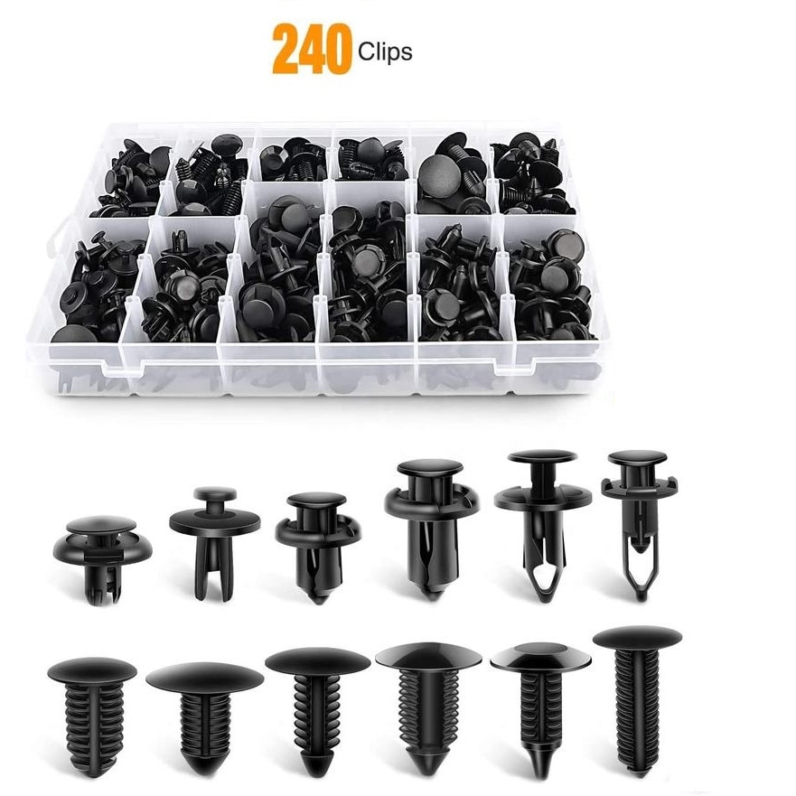 Set 240 bucati cleme de fixare auto si cutie de depozitare - eMAG.ro