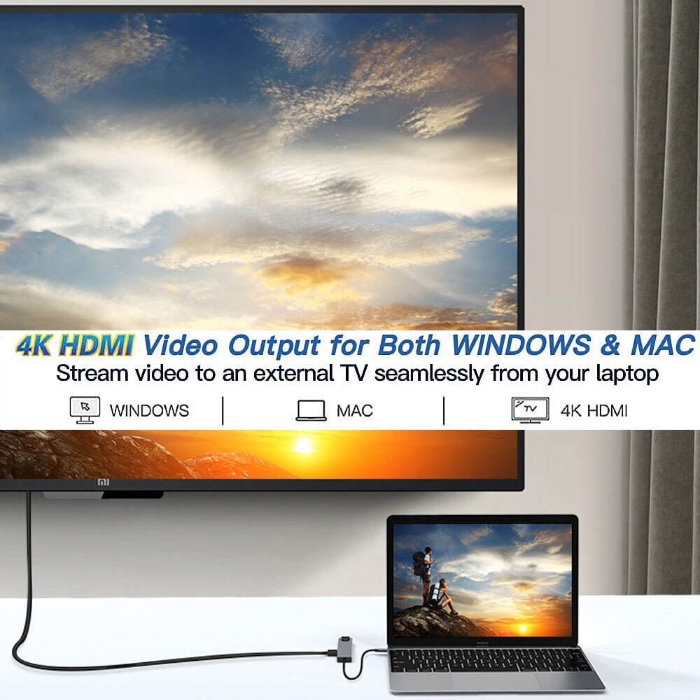 Hub USB C, Adaptor Type-C Multiport 8 in 1, Docking Station pentru ...