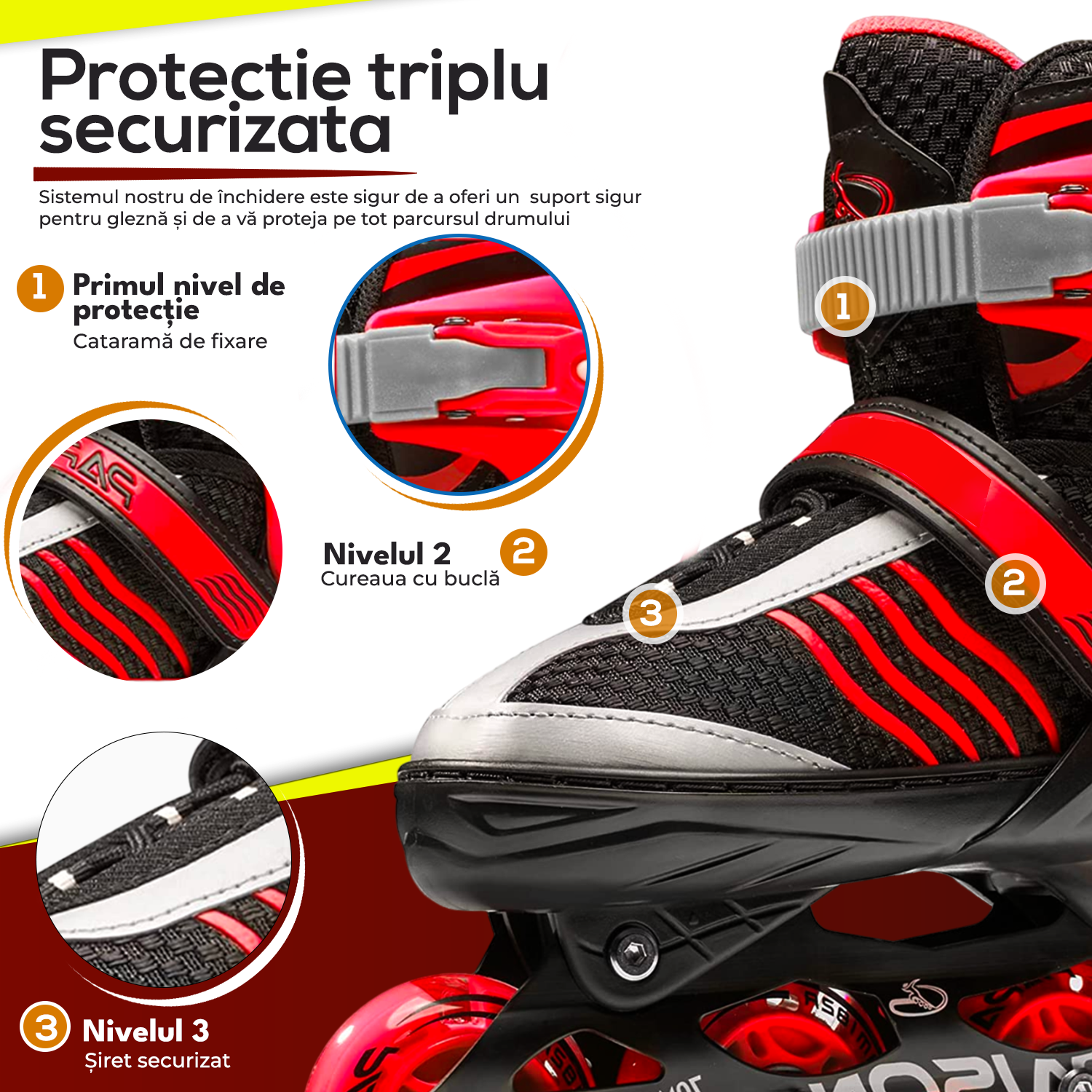 Регулируеми ролки за деца и възрастни светещи силиконови колела 4 колела в една линия лагери