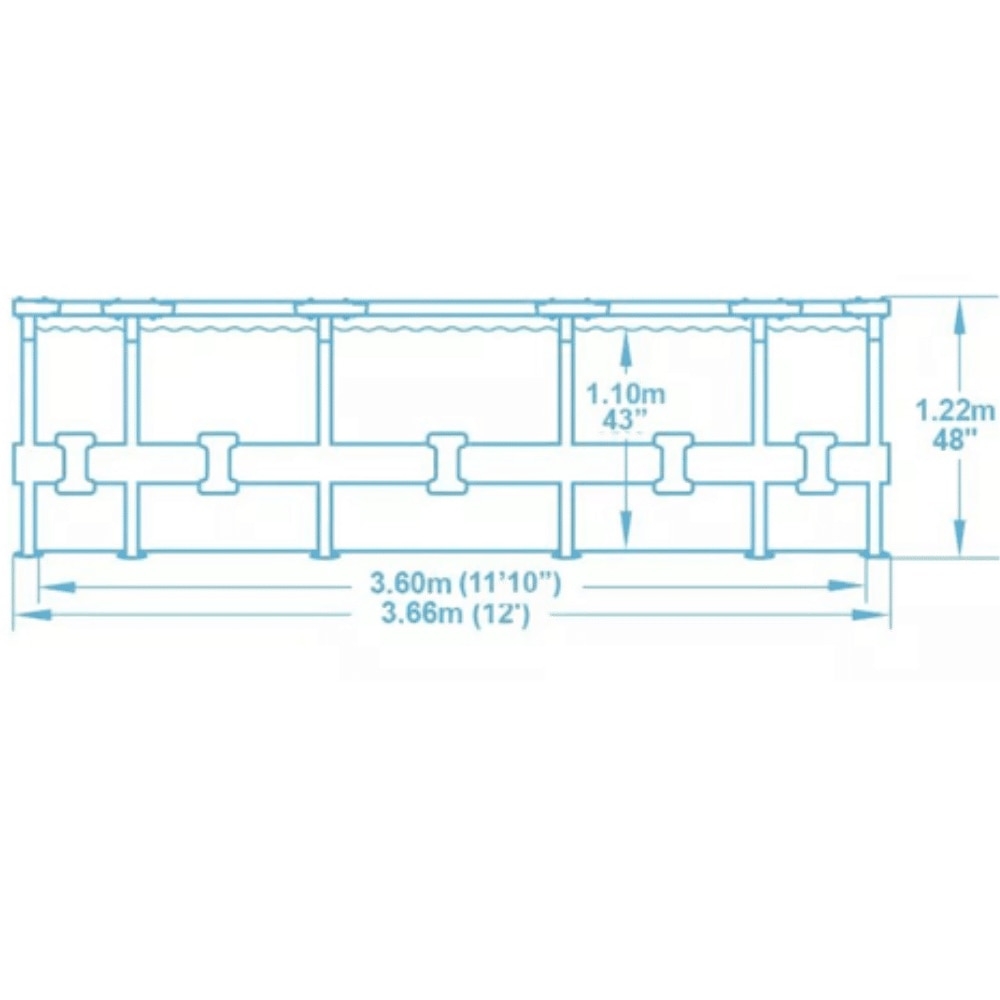 Piscina cadru metalic Bestway, 366x122cm, 10.250 litri, cu pompa de ...
