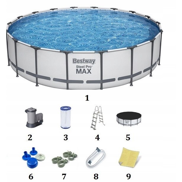 Piscina cadru metalic Bestway, 549x122cm, 23.000 litri, cu pompa de ...