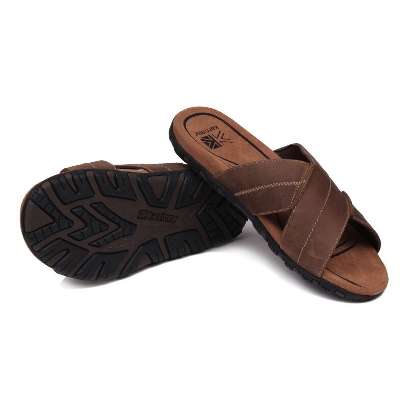 Slapi barbati Karrimor Slide, piele naturala, Maro inchis, 44 EU - eMAG.ro