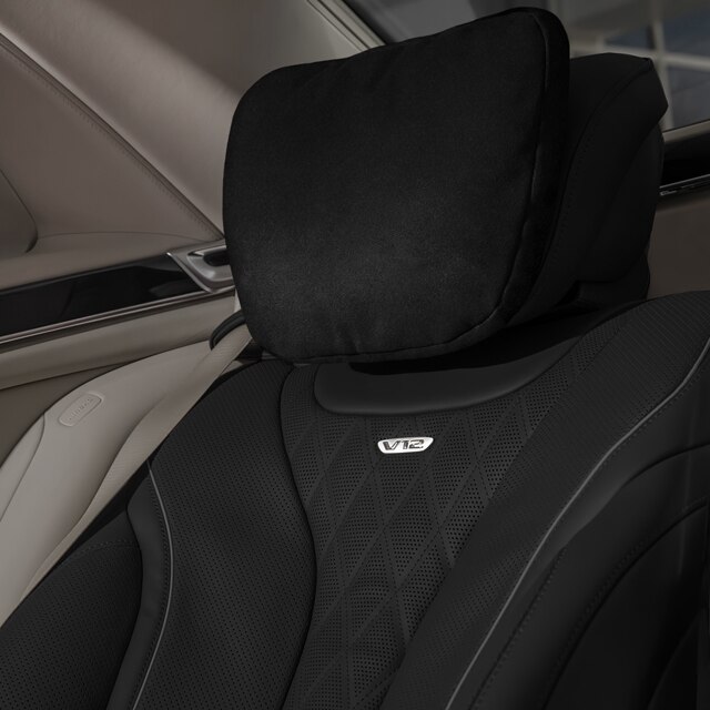 Perna auto tetiera, tip alcantara, 25x21 cm, negru - eMAG.ro