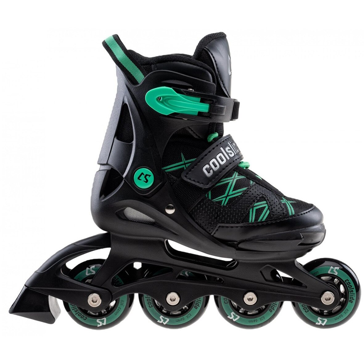 Patine reglabile pentru copii, CoolSlide, Negru/verde, Marime 32-35 ...