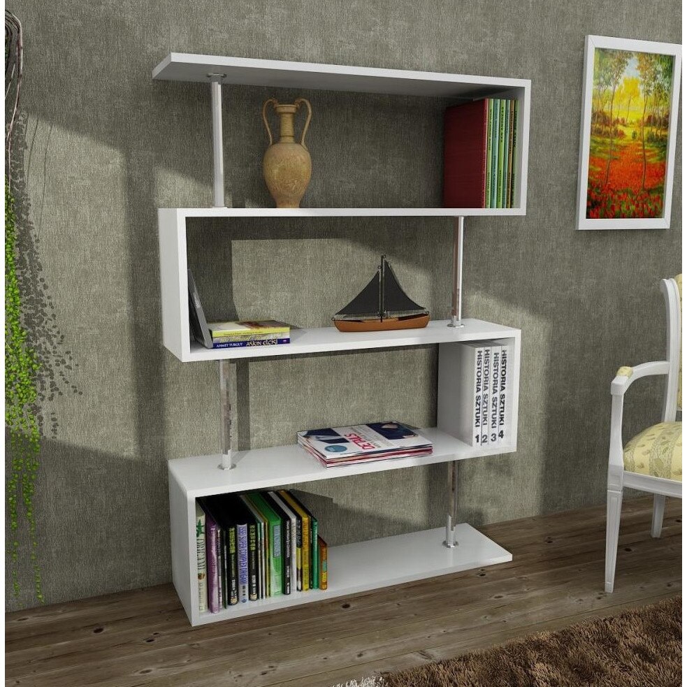 Biblioteca Asir Sunrise, PAL, 129x90cm, Alb - eMAG.ro