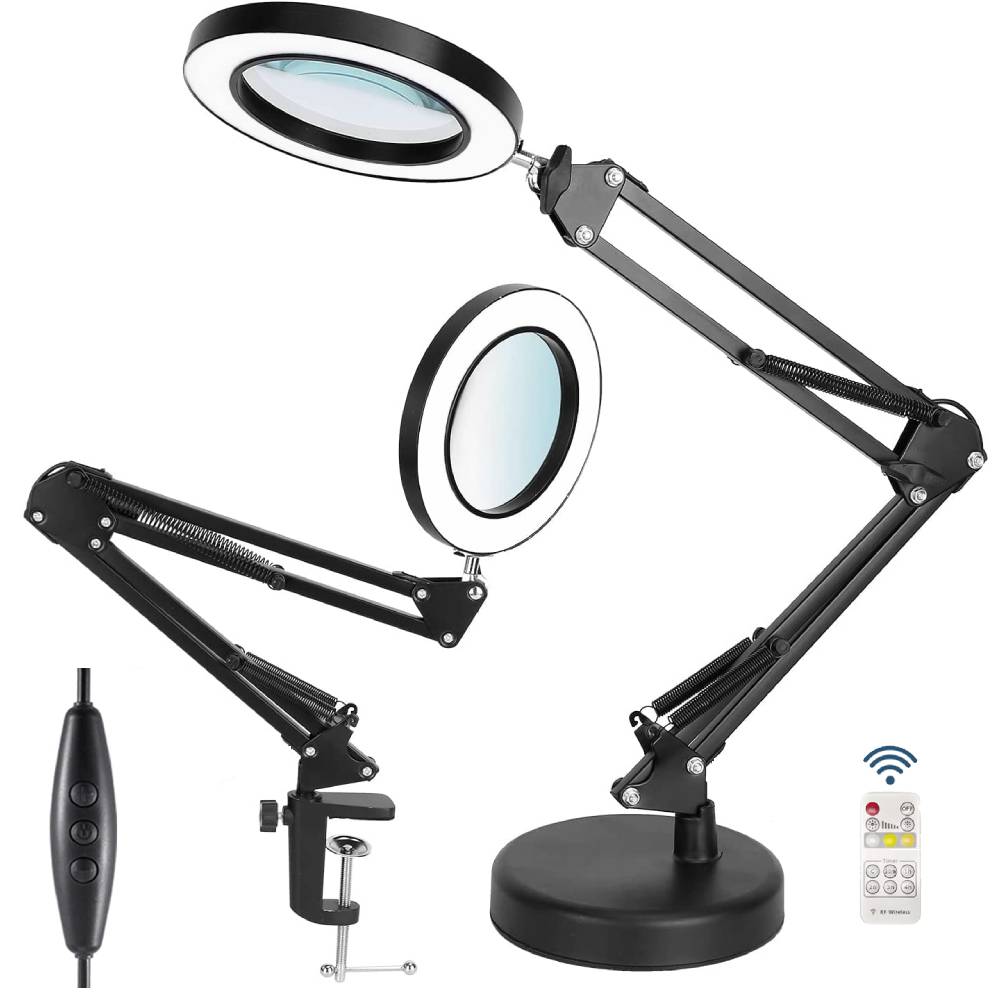 Lupa LED cu telecomanda, Notwait, Aluminiu, Negru - eMAG.ro