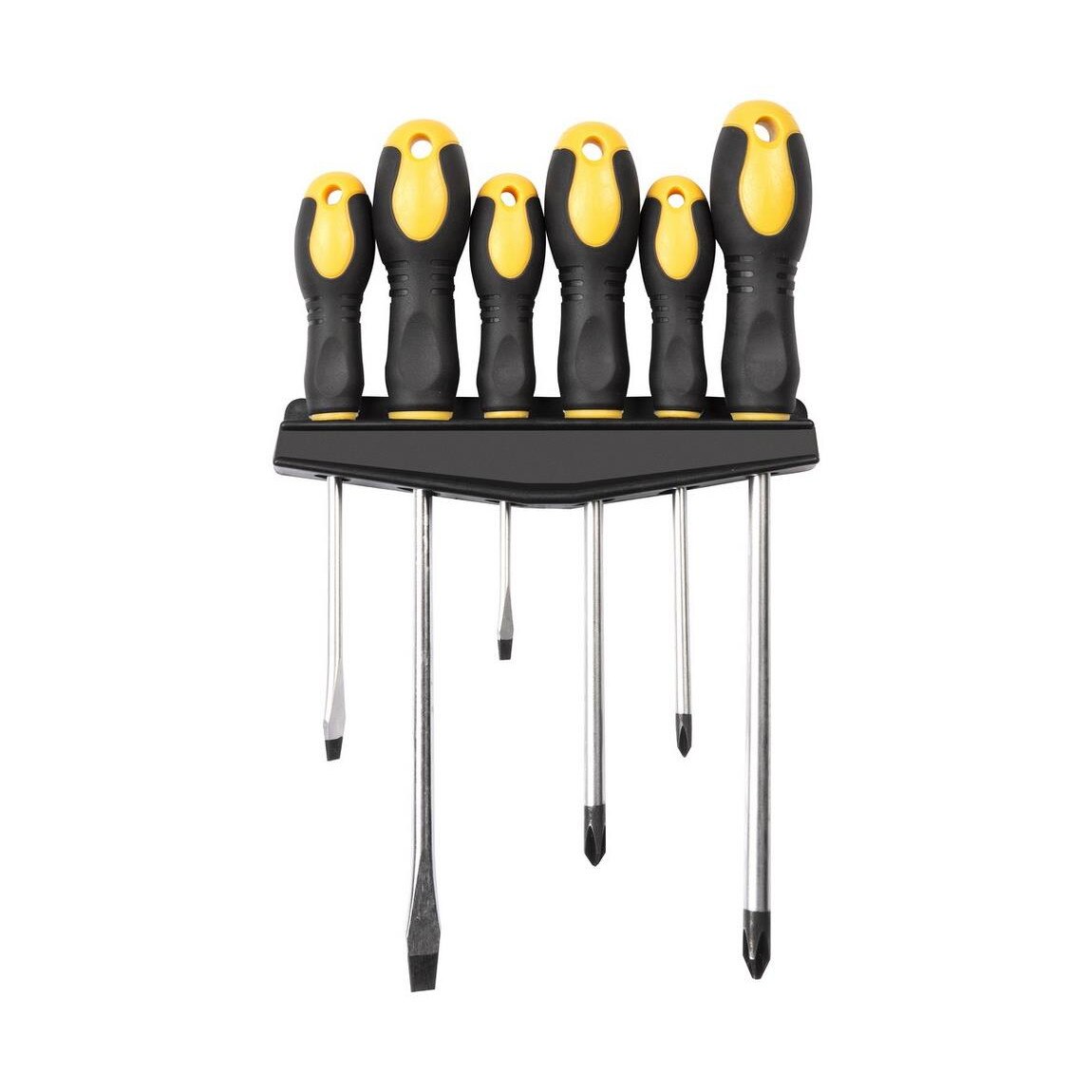 Set 6 surubelnite cu suport, Fieldmann, Plastic\Metal, Negru\Galben ...