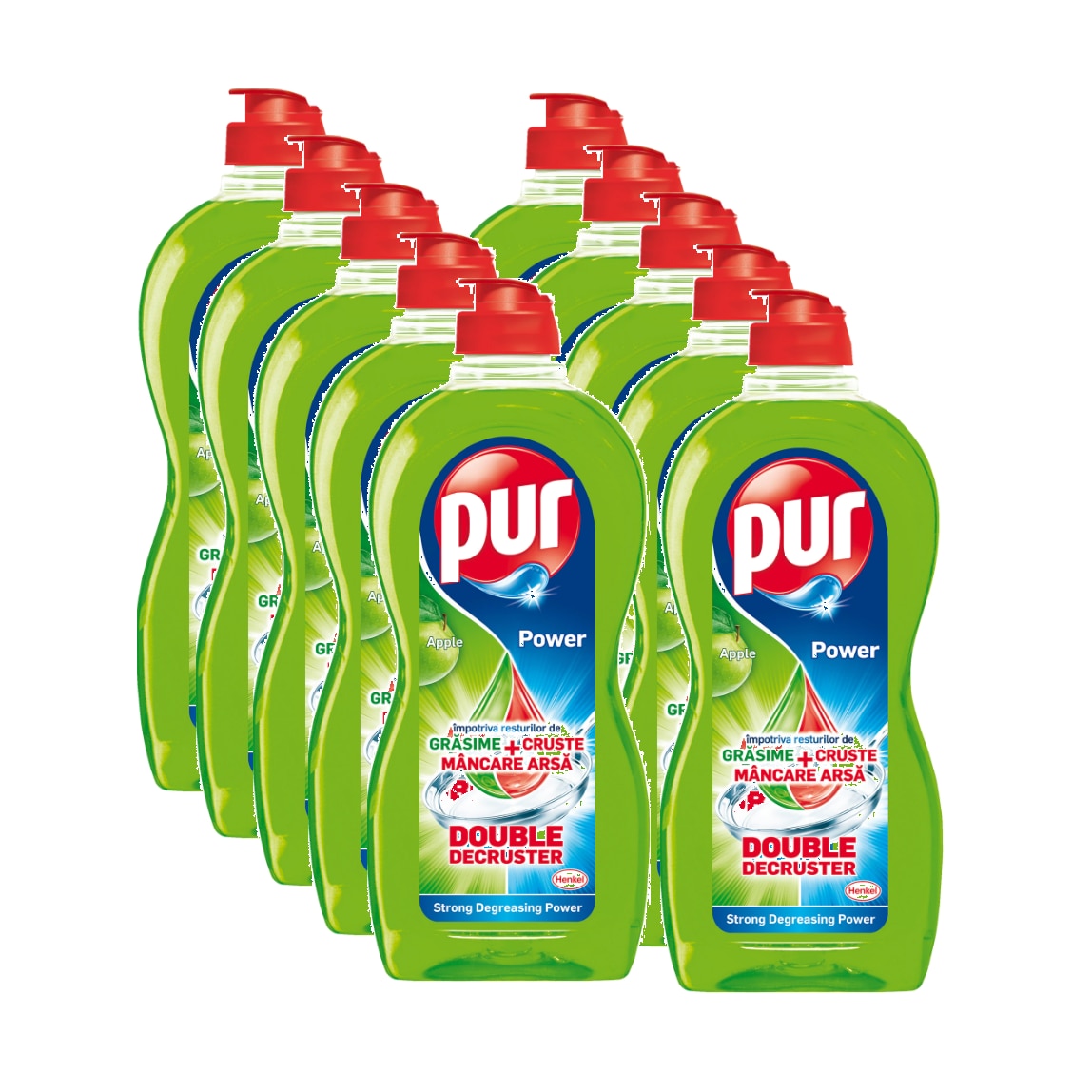 Set 10 x Detergent de vase Pur Power Apple, extra putere de degresare ...