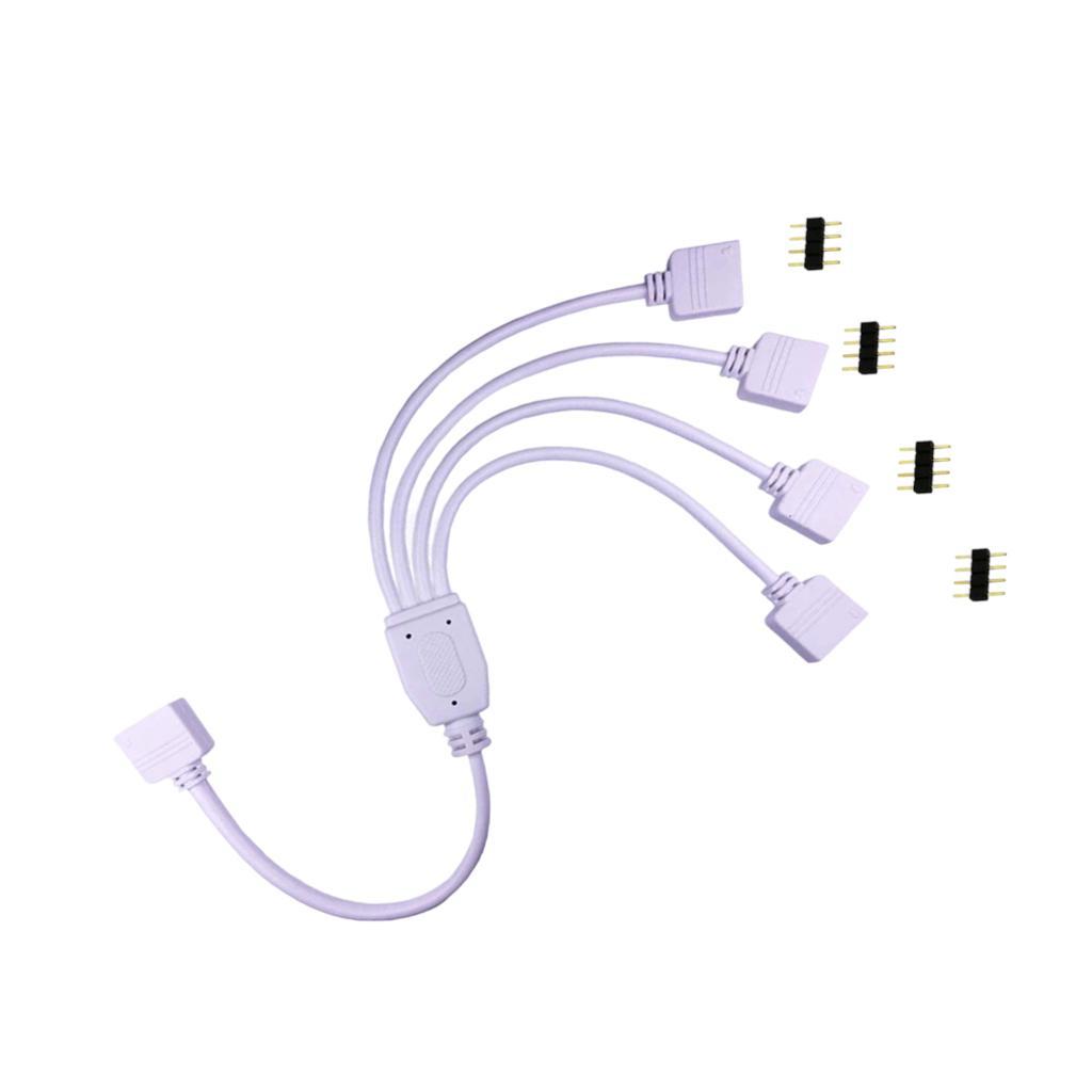 Splitter banda LED RGB 4 iesiri cablu 30 cm, Alb - eMAG.ro