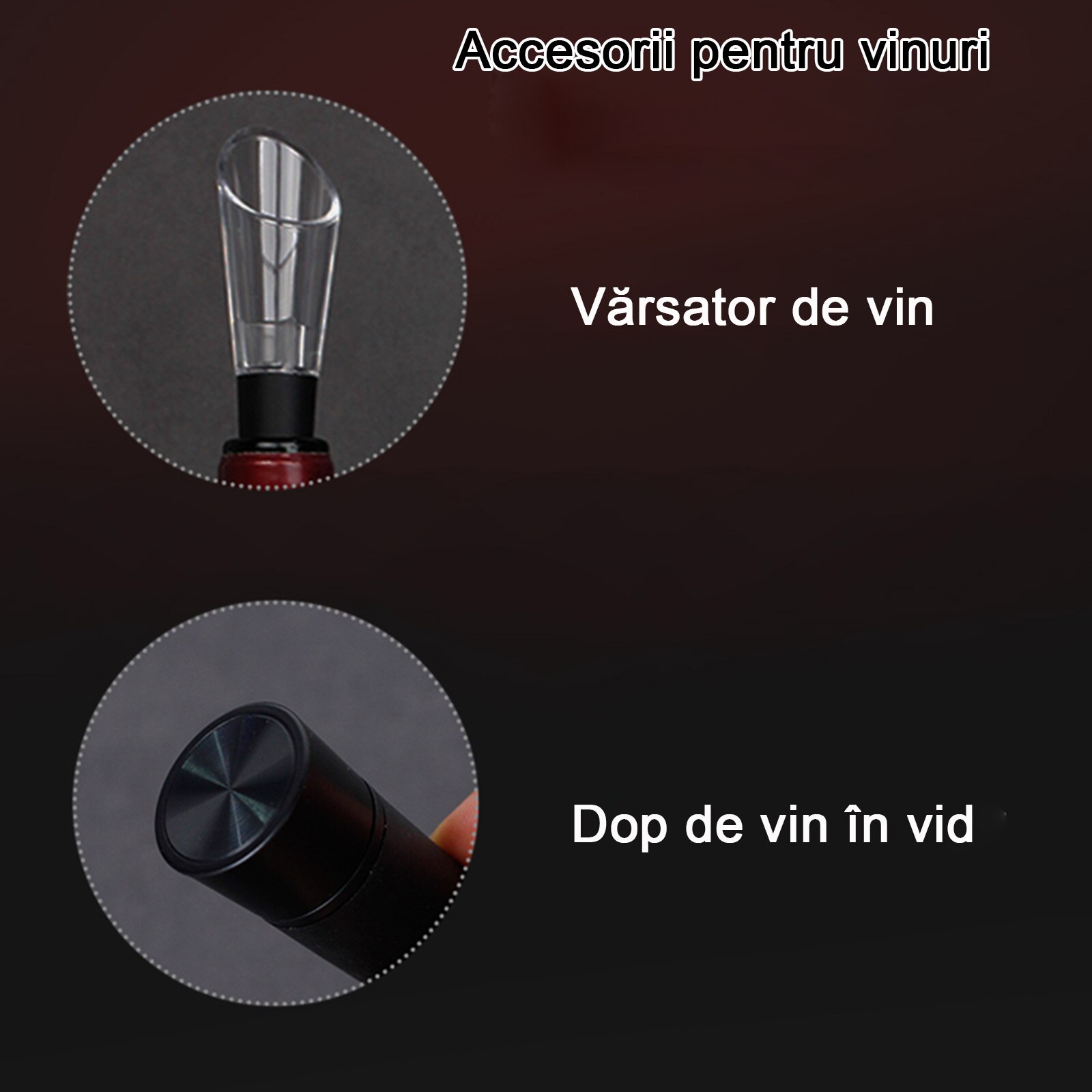 Set 4 accesorii pentru vin, NUODWELL, Deschizator electronic de sticle ...