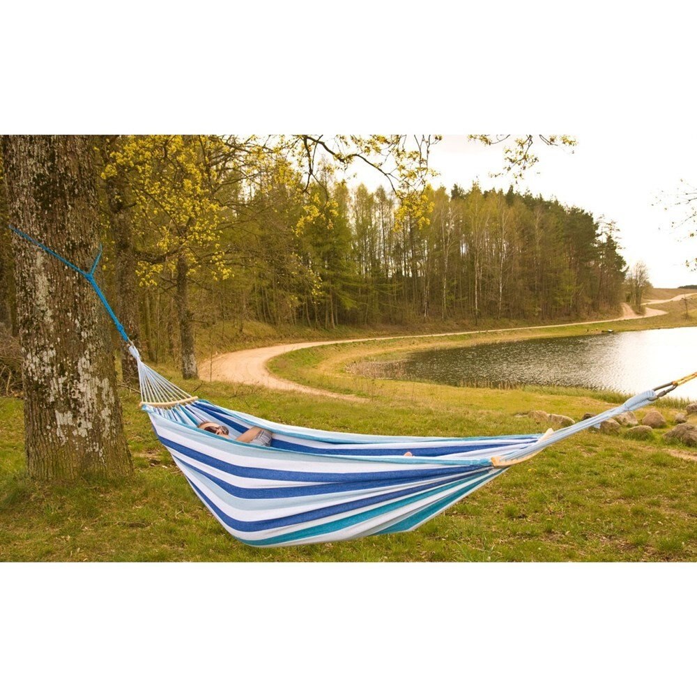 Hamac de gradina, pentru 2 persoane, XXL, 250x150 cm, albastru 1021201 ...