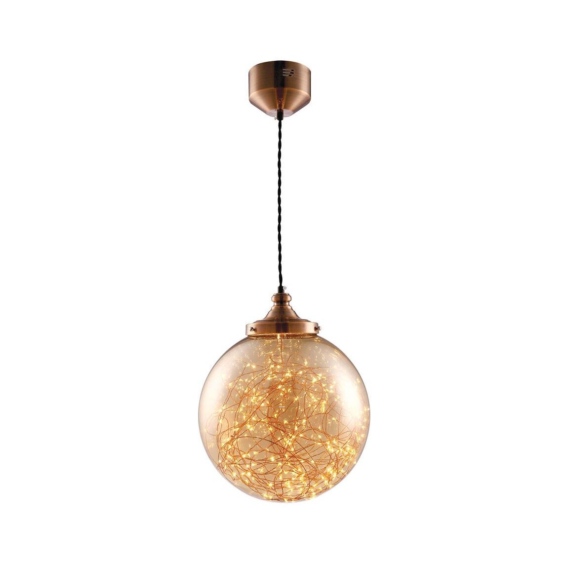 Pendul, Klausen, Metal/Sticla, 137 cm, LED, 15W, Maro - eMAG.ro
