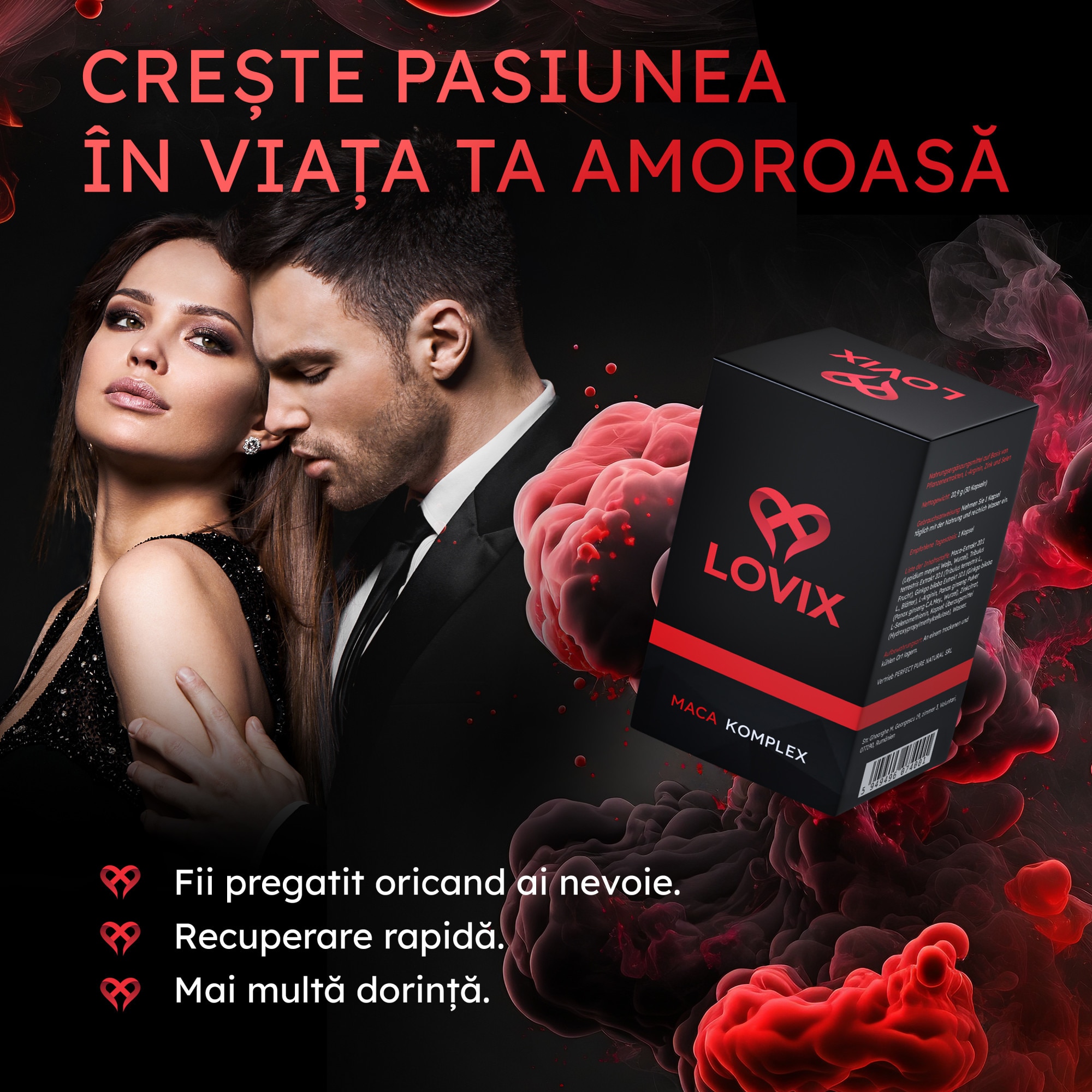 Supliment alimentar pentru potenta si erectie Lovix, 90 capsule - eMAG.ro