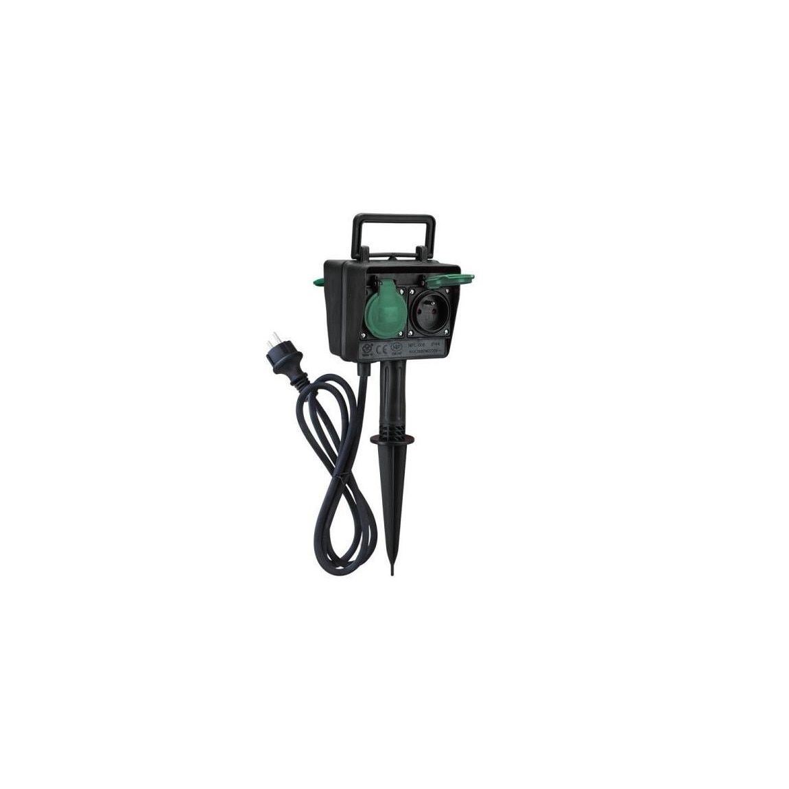 Stalp de gradina cu prize, Solight, IP44, Negru - eMAG.ro