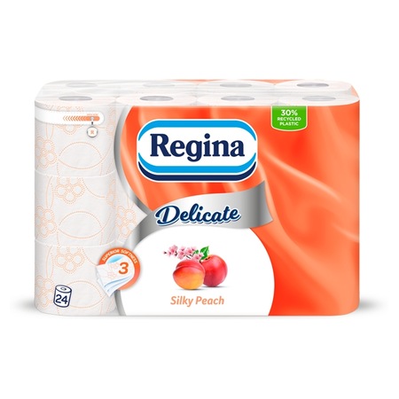 Regina Delicate Silky Peach 24 tekercses, 3 rétegű toalettpapír - eMAG.hu