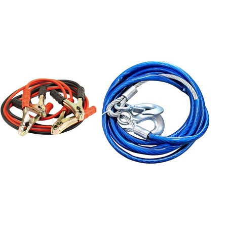 Set cablu tractare auto, 14mm x 4m si cablu transfer curent 1500 A x 2m ...
