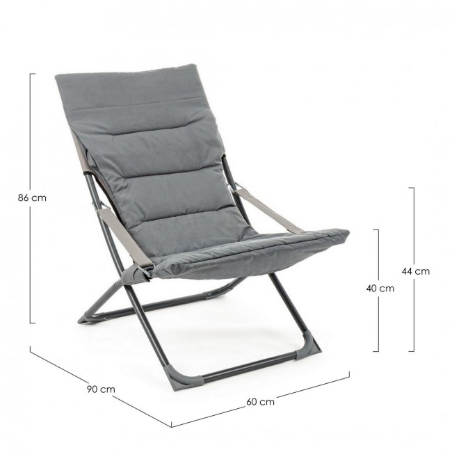 Set 2 fotolii pliabile gri Rock 60x90x86 cm - eMAG.ro