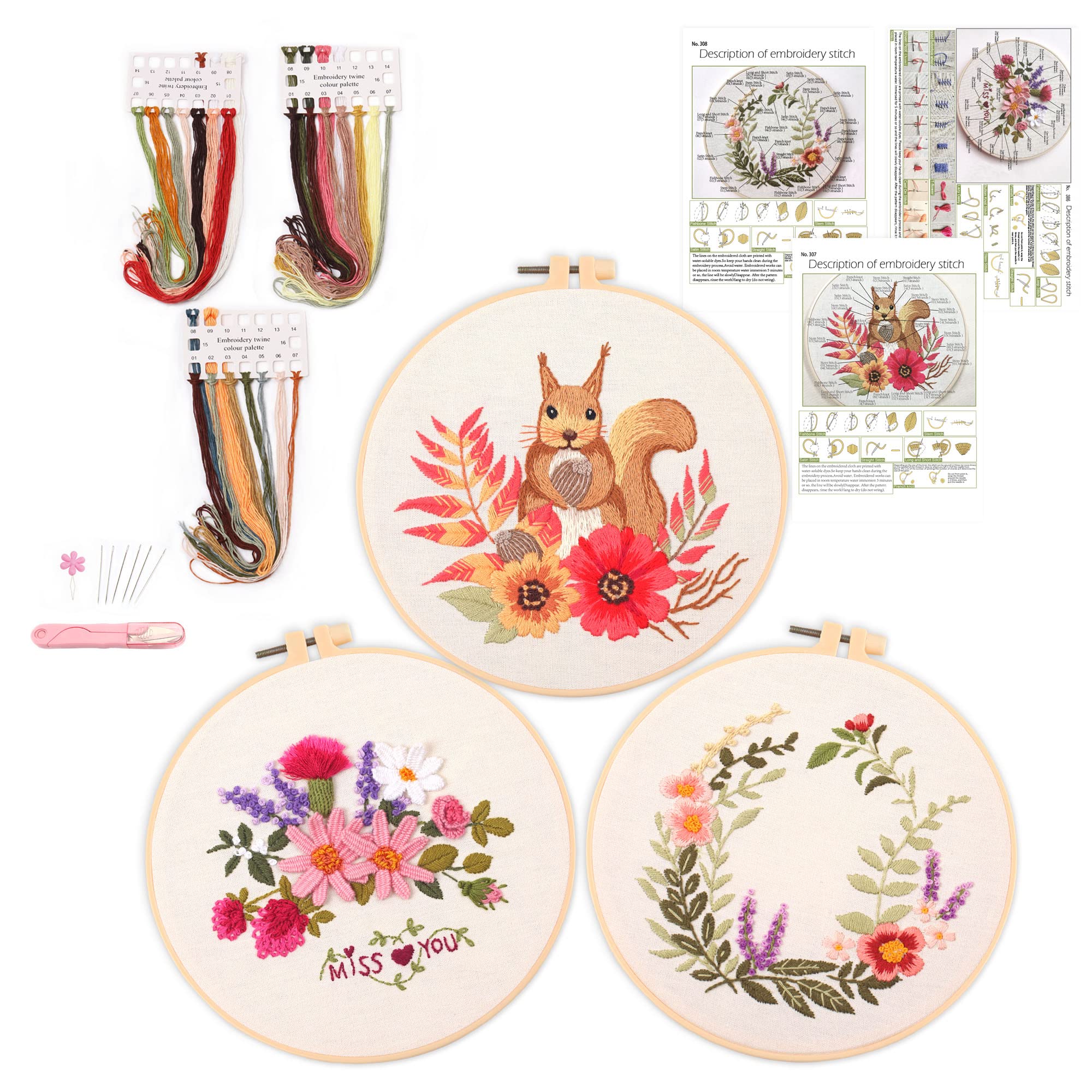 Set de broderie 3 piese, Walalla, Multicolor - eMAG.ro
