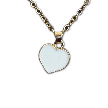 Lantisor de Dama Auriu cu Inima Alba si Carton cu Mesaj, Lant Pentru ...