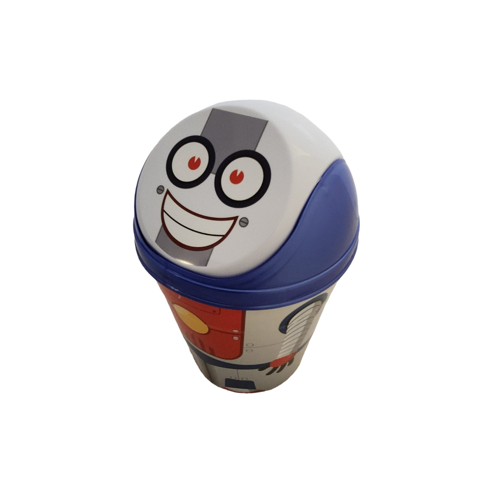 Cos de gunoi model robot, cu capac rabatabil, pentru copii, 4 L, h 30 ...