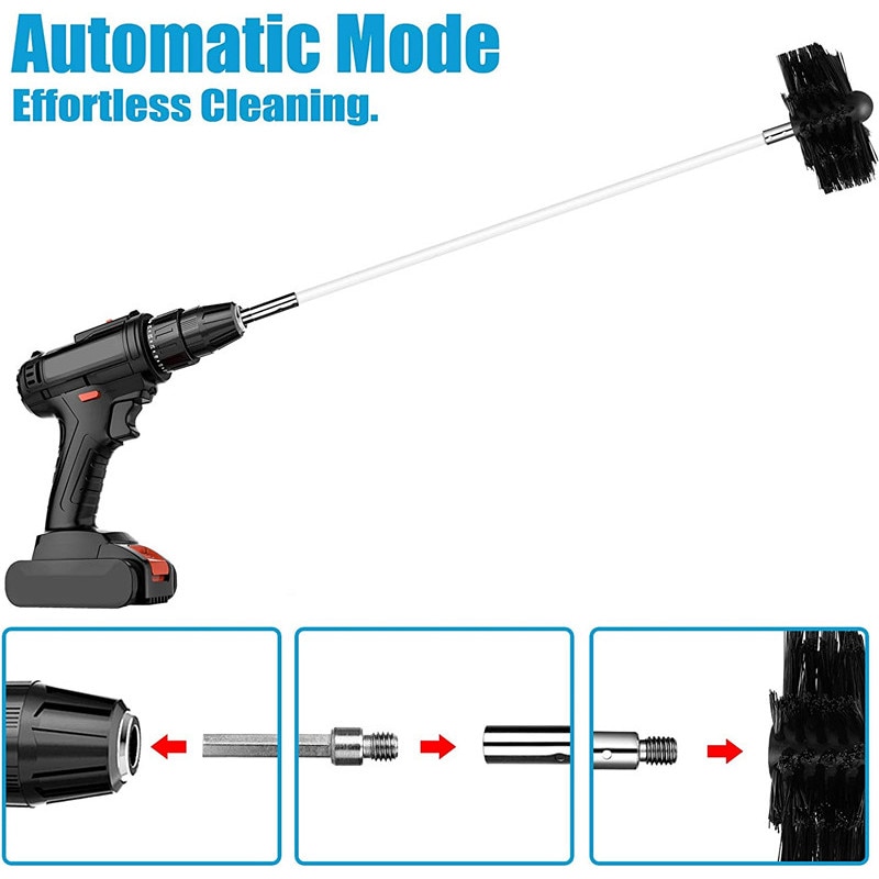 Kit de curatare cos de fum, 22 bucati, 7.4m, cu perie, conector de ...