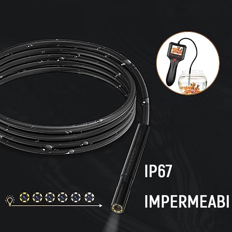 Camera pentru endoscop cu teava, YHJ, Lentila unica de 8 mm, Lungime cablu 5 m, IP67, Corp ...