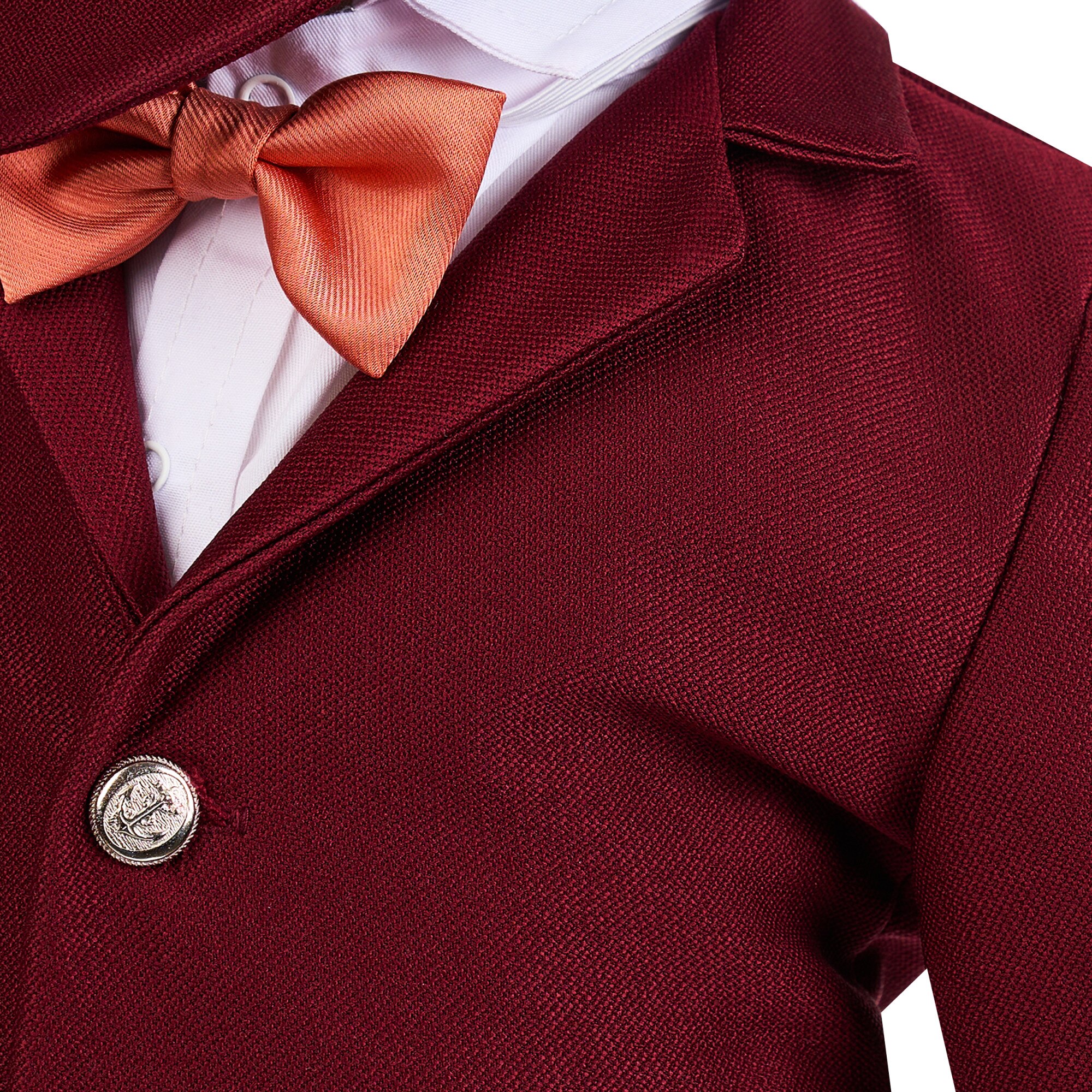 Costum botez elegant Tudor, culoare visiniu, 5 piese, 1-3 luni, NECO ...