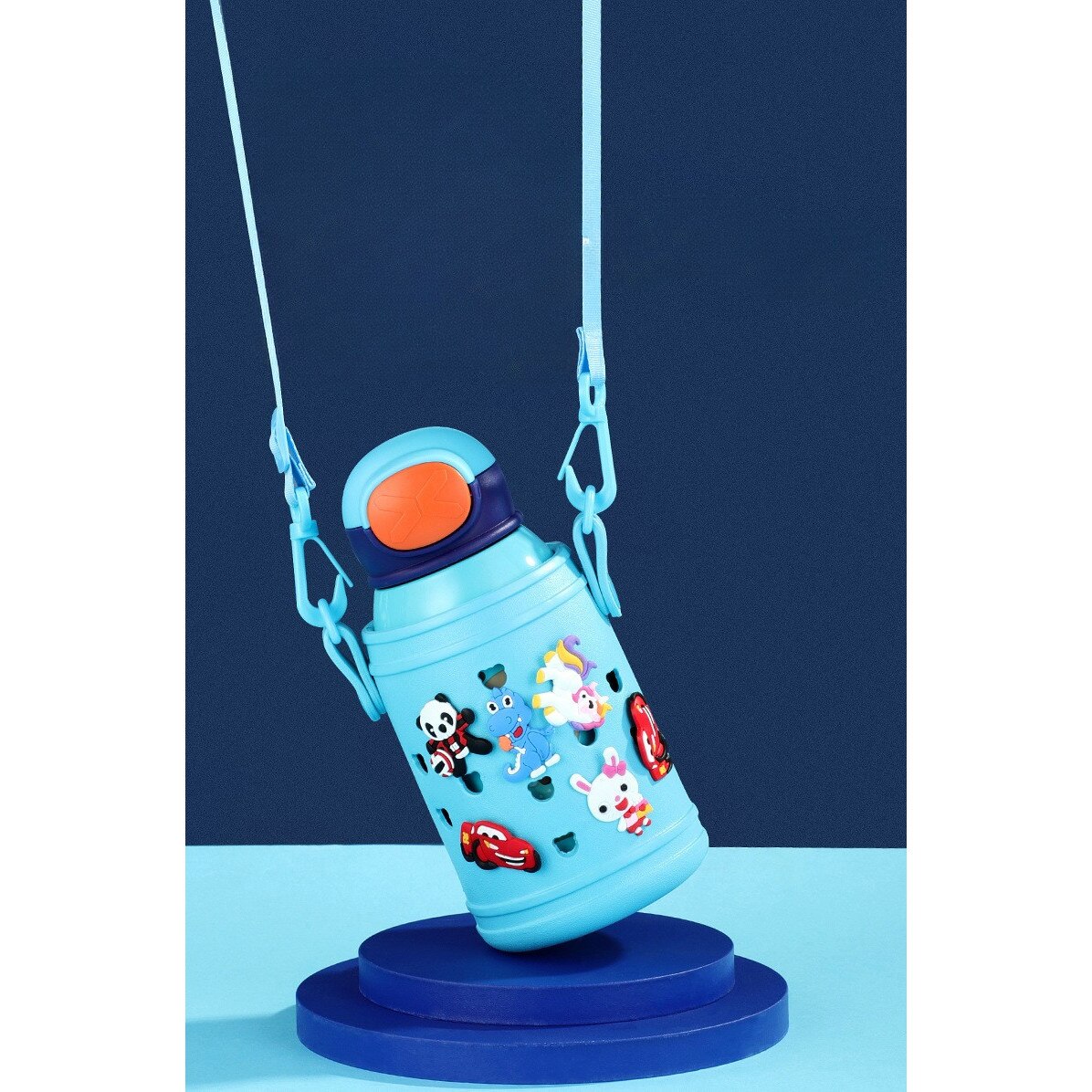 Termos cu husa pentru copii AxaCube®, cu pai si cana, 500 ml, interior ...