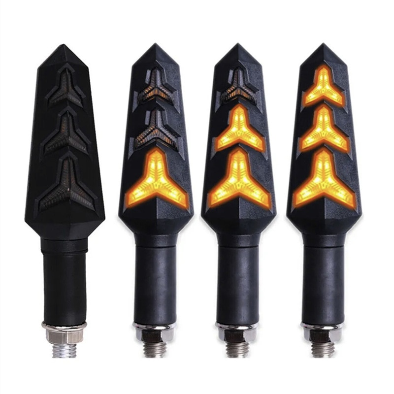 Set De 4 Lumini De Semnalizare Cu Led Vaxiuja Pentru Motociclete Heringbone Ip65 Lumina