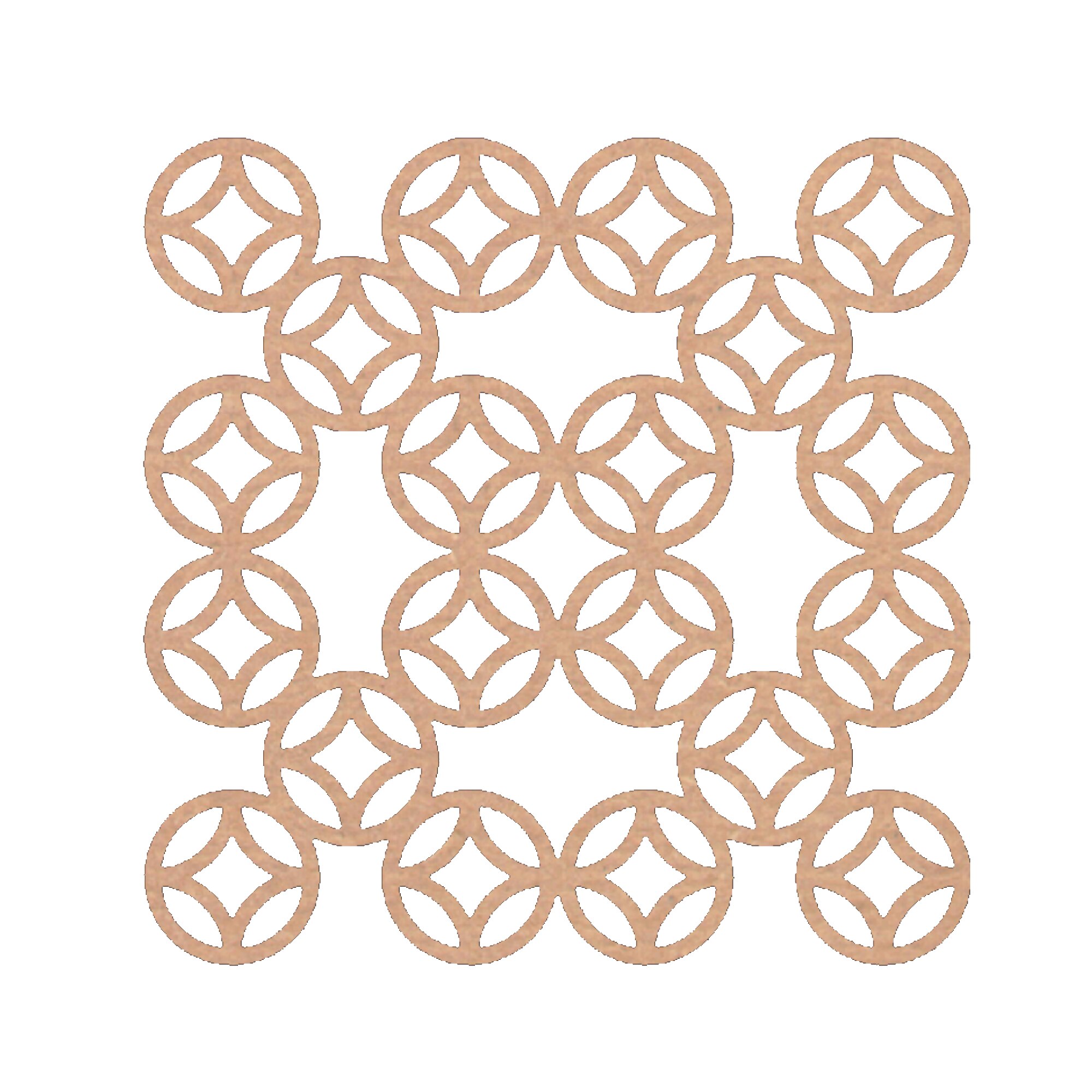 Panou decorativ traforat modular mdf natur, Mos166, 48 x 48 cm, 6 mm ...