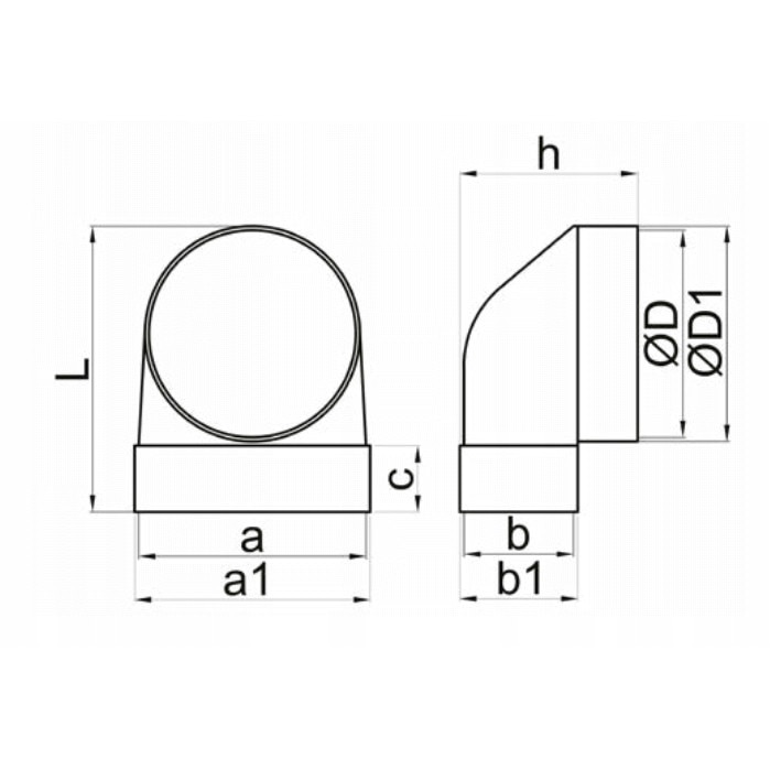 Cot 90° pentru ventilatie, Vents, PVC, 120x60mm/fi100mm - eMAG.ro