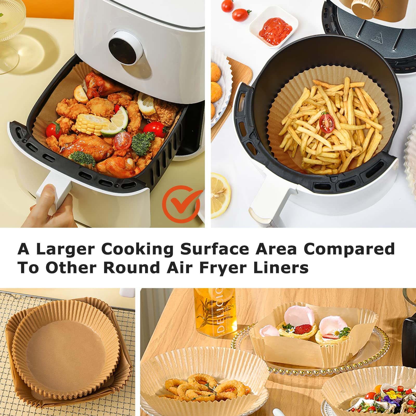 Set 100 Hartie de copt pentru Air Fryer, JENUOS®, Unica folosinta, 20×4 ...