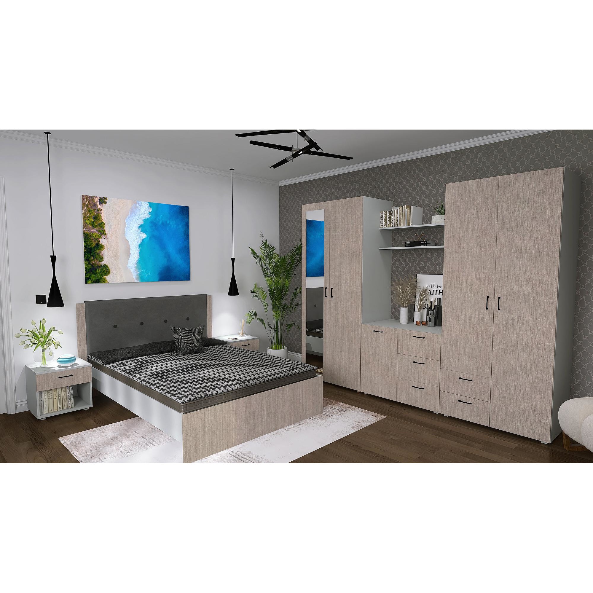 Dulap JUMBO 6 rafturi si bara de umerase 90x211x57, Carcasa PAL Gri ...