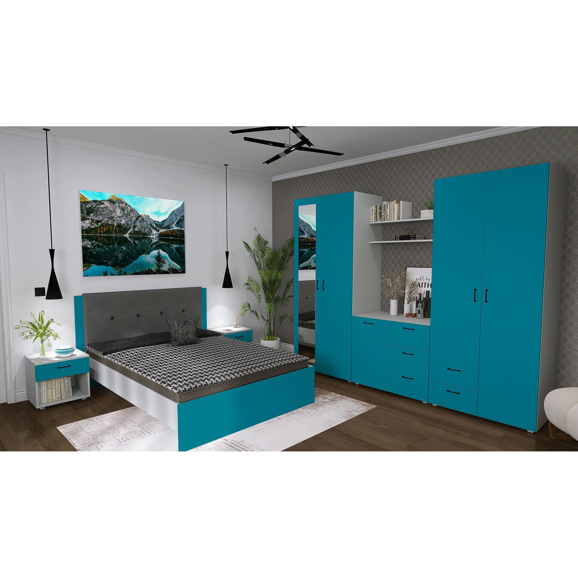 Dulap JUMBO 4 rafturi 90x211x57, Carcasa PAL Gri piatra, Fete MDF ...