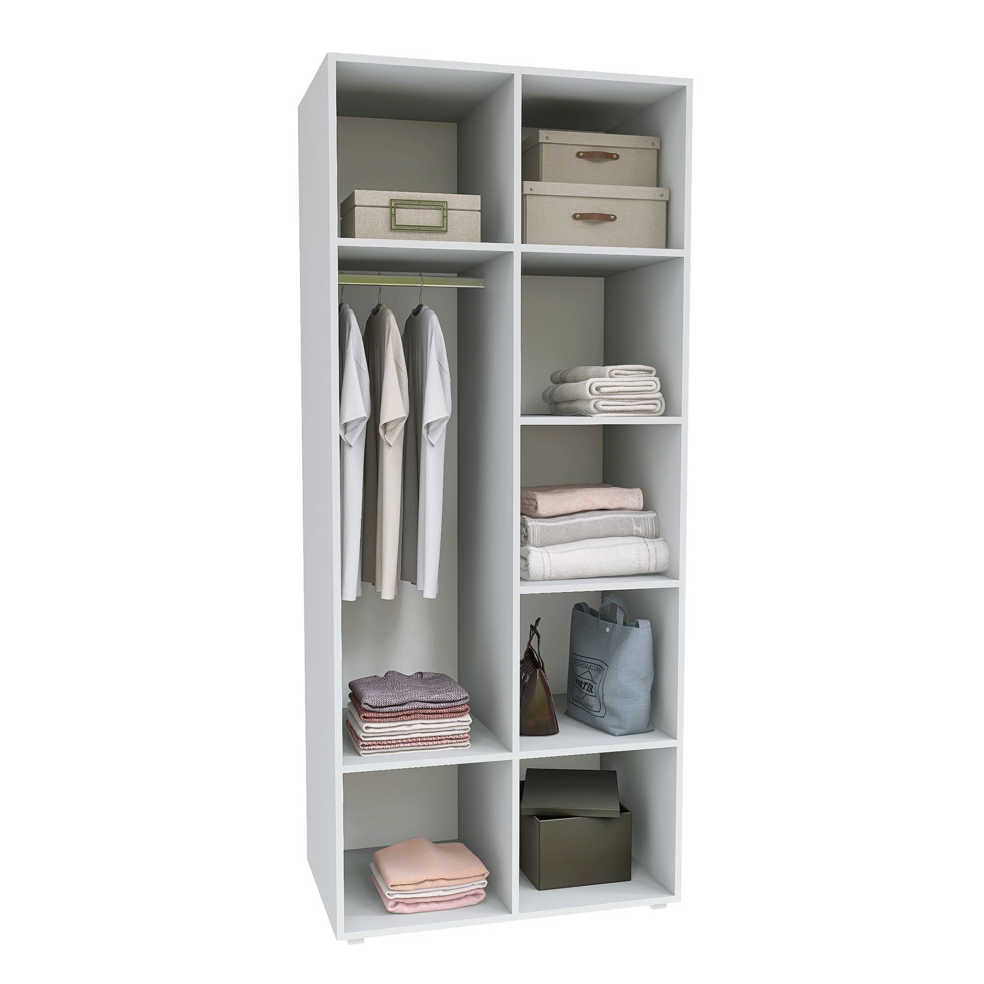 Dulap JUMBO 6 rafturi si bara de umerase 90x211x57, Carcasa PAL Gri ...