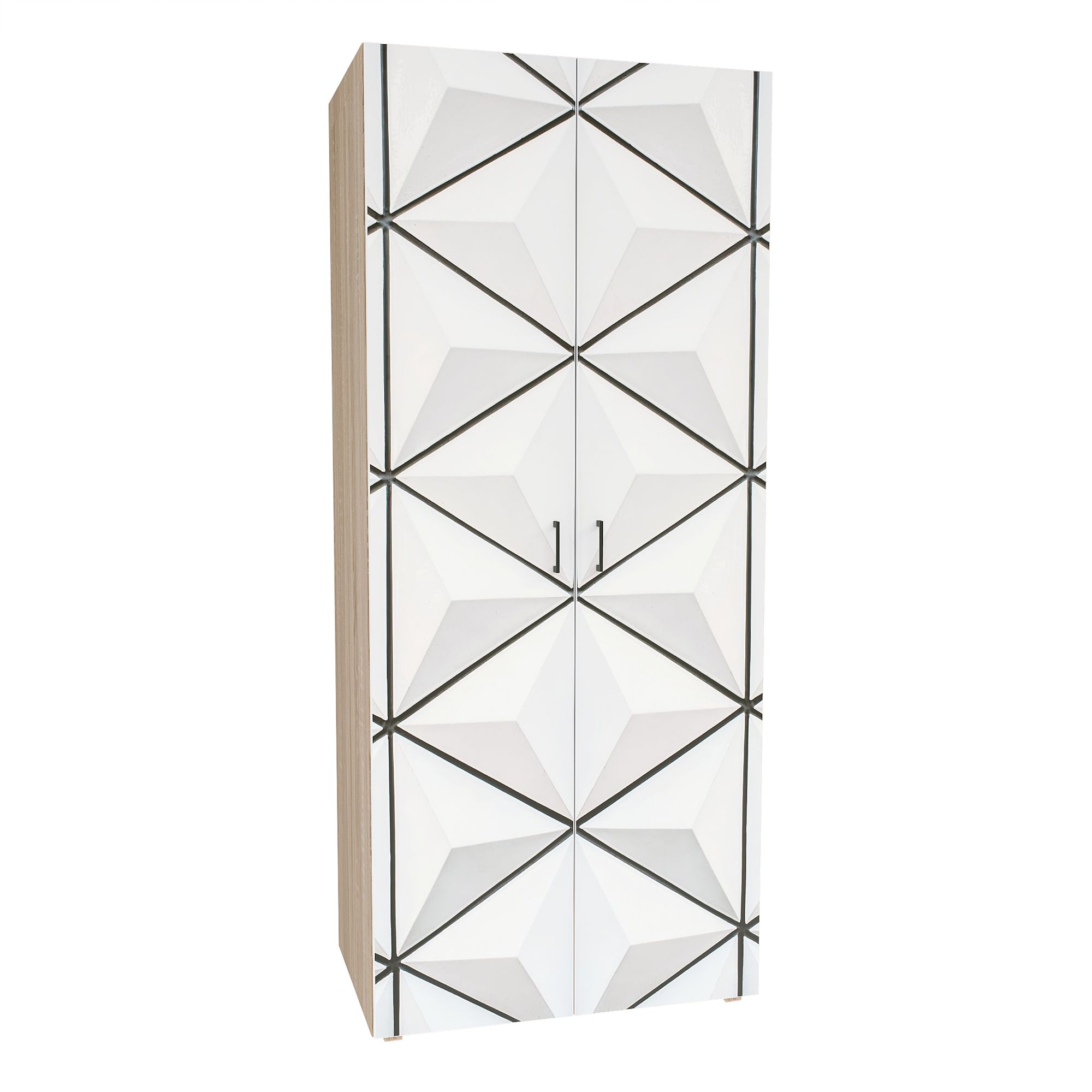 Dulap JUMBO 4 rafturi 90x211x57, Carcasa PAL Sonoma, Fete PAL Printat ...