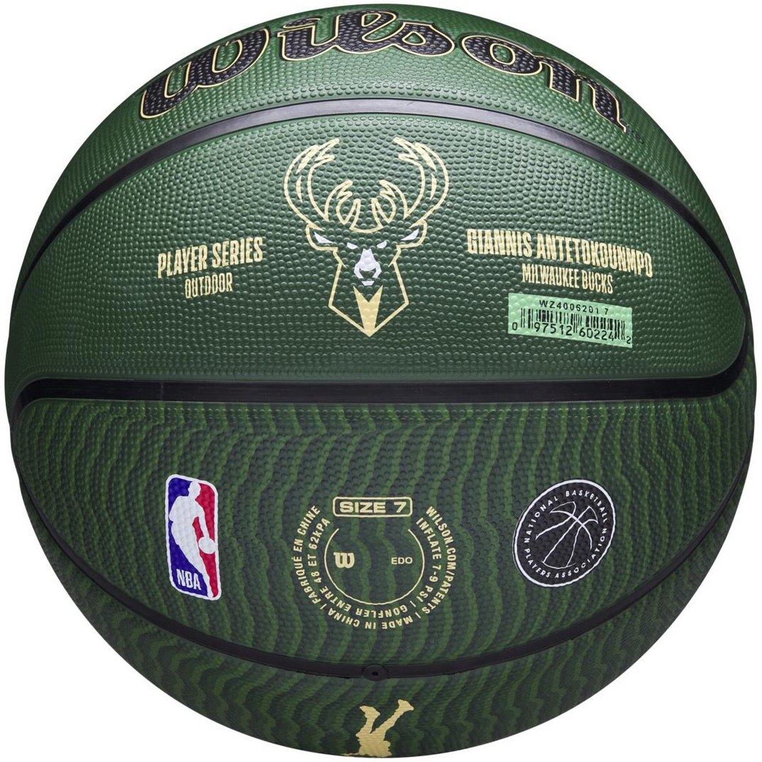 Minge baschet Wilson NBA Player Icon Outdoor Giannis, marime 7, verde ...