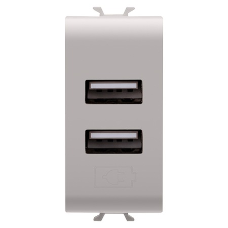 Priza USB Dubla Gewiss Chorus GW13450 5V 2.1A 1 Modul Bej Satin - eMAG.ro