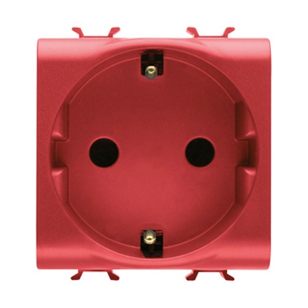 Priza Gewiss Chorus GW10251 2P+E 16A 2 Module Rosu - eMAG.ro