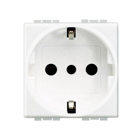 Priza Legrand Bticino LivingLight N4140 2P+E 10A 2 Module Alb - eMAG.ro