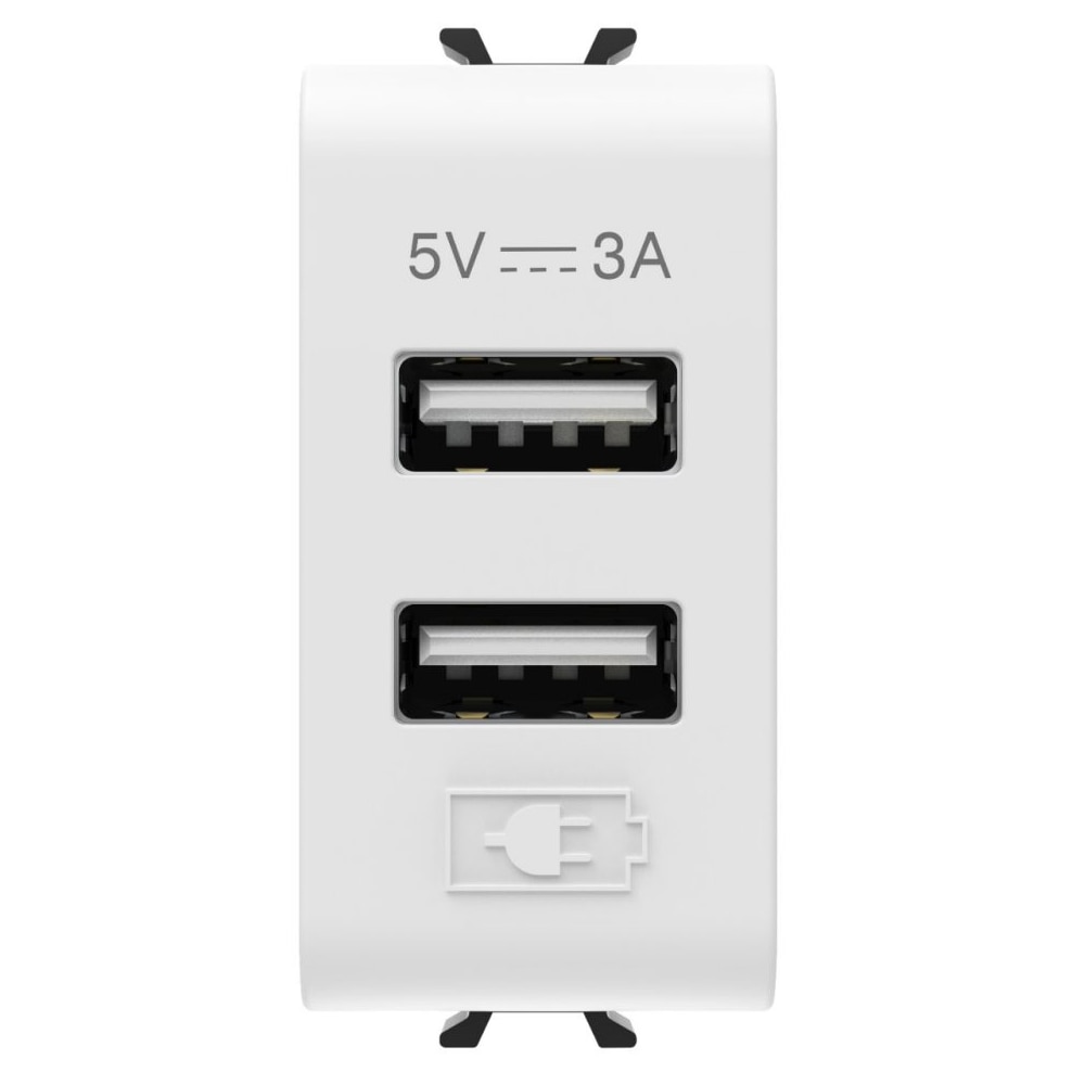 Priza USB Dubla Gewiss Chorus GW15447 A+A 5V 3A 1 Modul Alb Satin - eMAG.ro