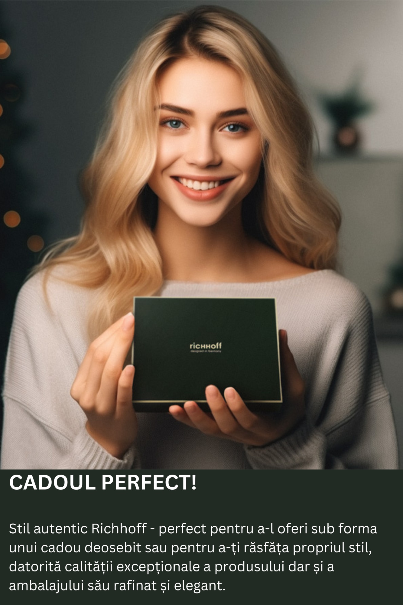 Portofel modern slim vertical barbati, Richhoff, protectie RFID, piele ...