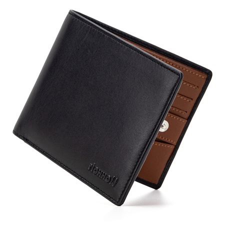 Portofel modern slim clasic barbati, Richhoff, protectie RFID, piele ...